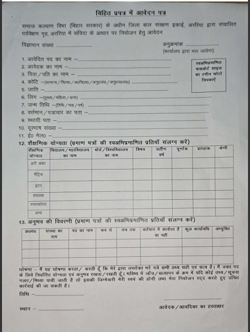 Bihar Cook and Night Watchman Vacancy 2025 - बिहार में निकली कुक एवं ...